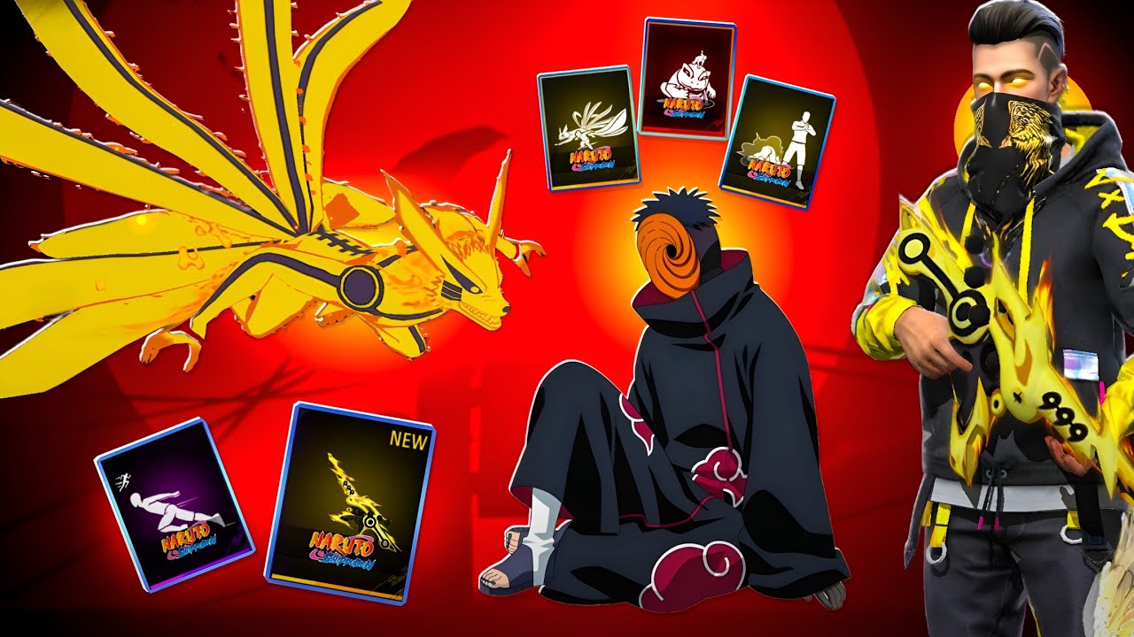 OBITO & Nine Tails Fox skywing: Naruto M4A1 only Challenge in Free Fire MAX - YouTube