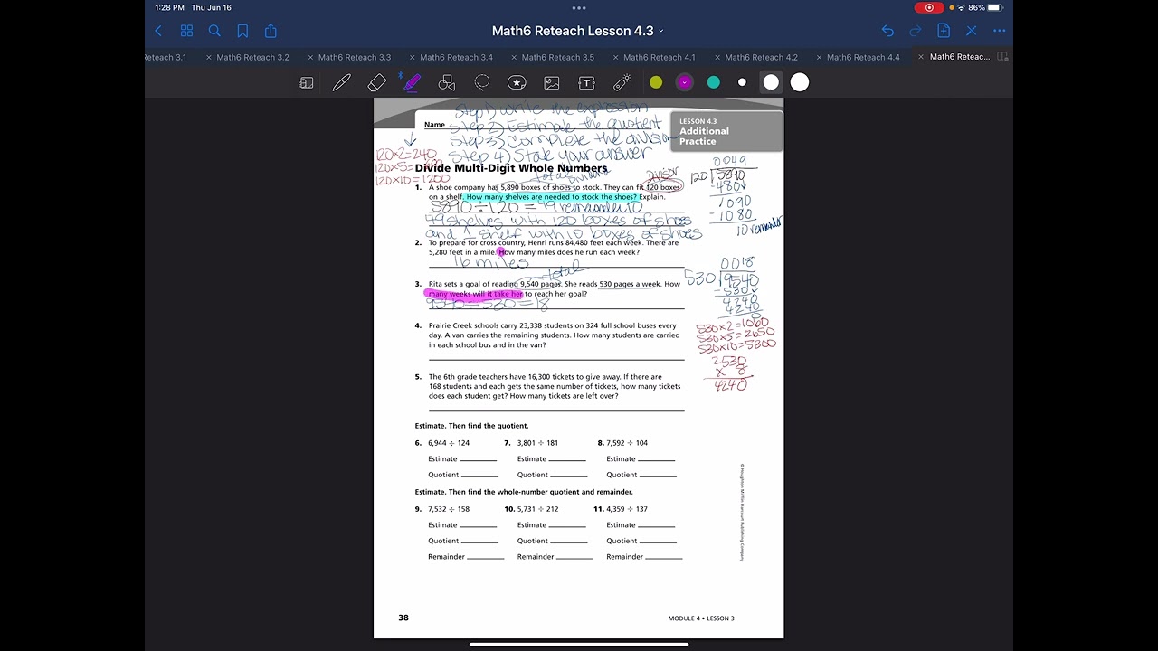 Into Math 6th Grade Lesson 4.3 - YouTube