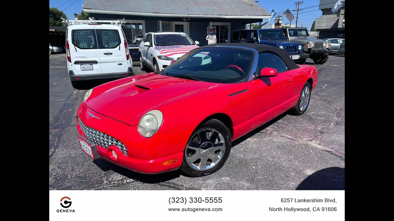 2002 Red Ford Thunderbird Convertible for Sale in Los Angeles - YouTube
