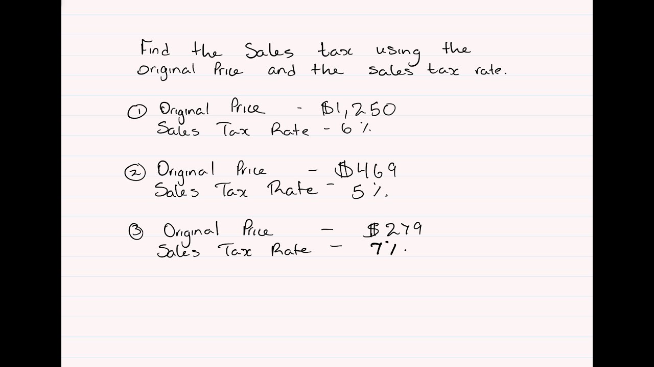 Sales Tax - 6th Grade - YouTube