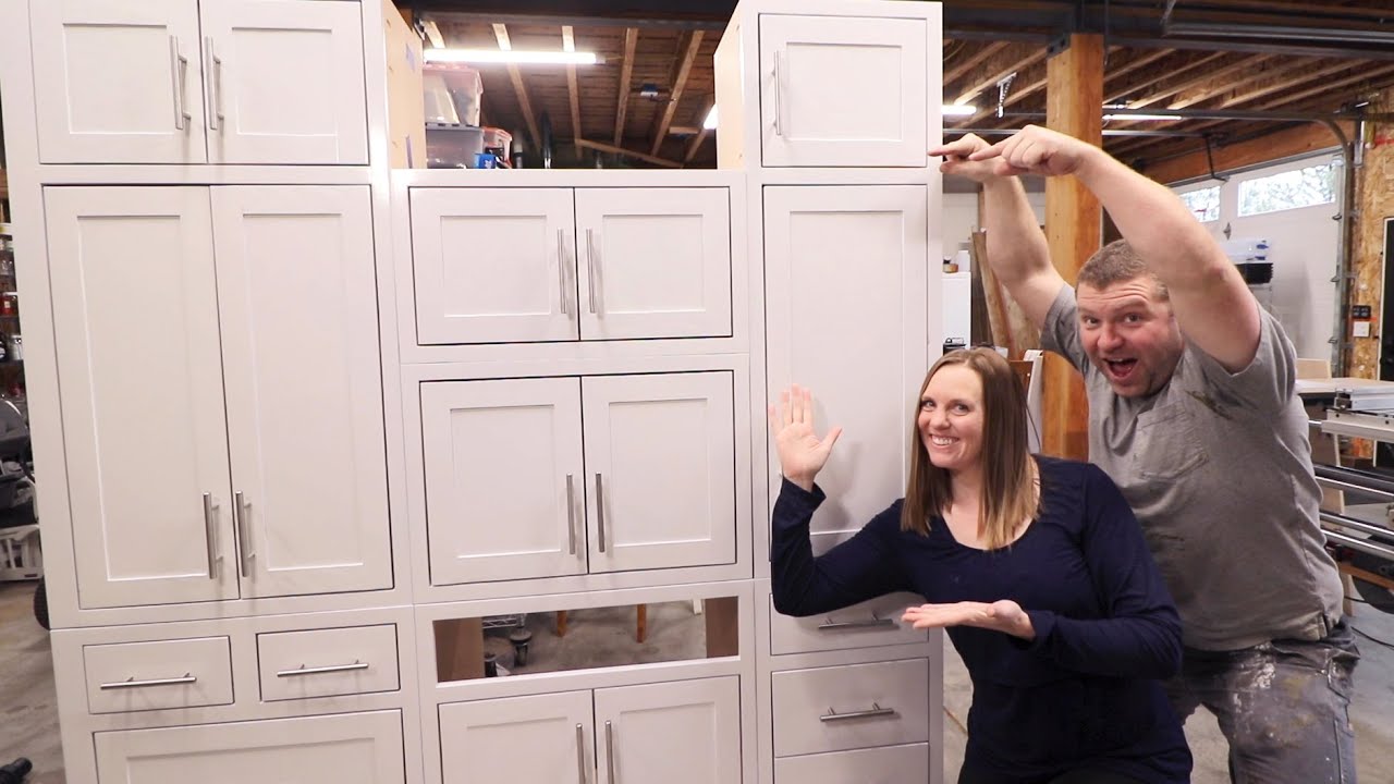 Custom DIY Kitchen Cabinet Build by Rookie Couple - YouTube