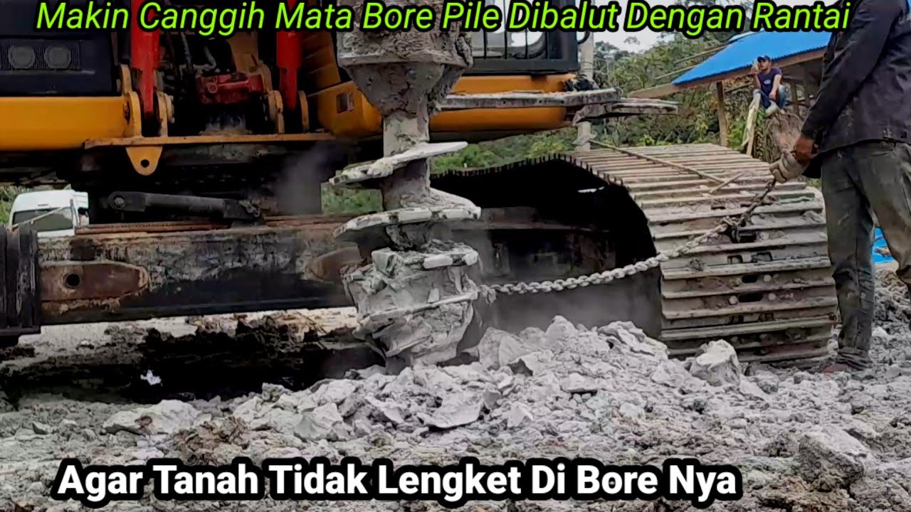 Batu Jomba Terbaru || Mata Bore Pile Dibalut Dengan Rantai Agar Tanah ...