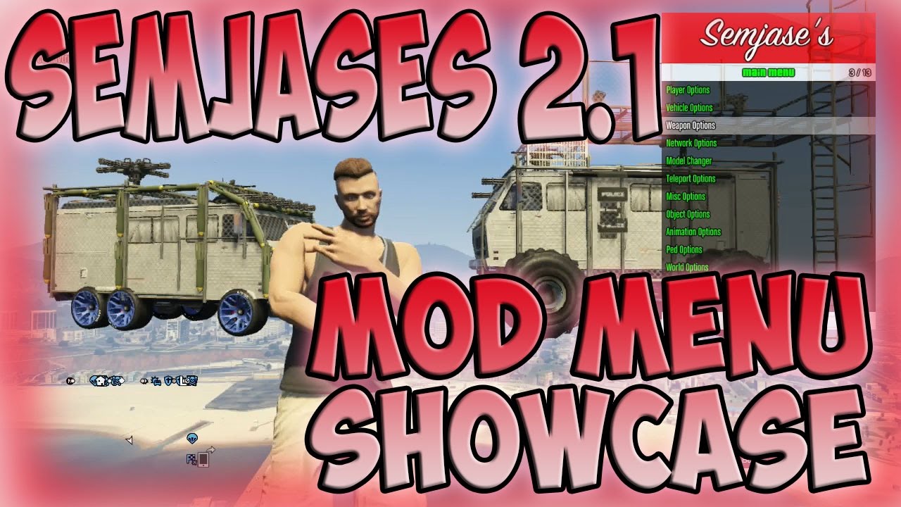 GTA 5 Online Semjases 2.1 Mod Menu Showcase + Download - YouTube