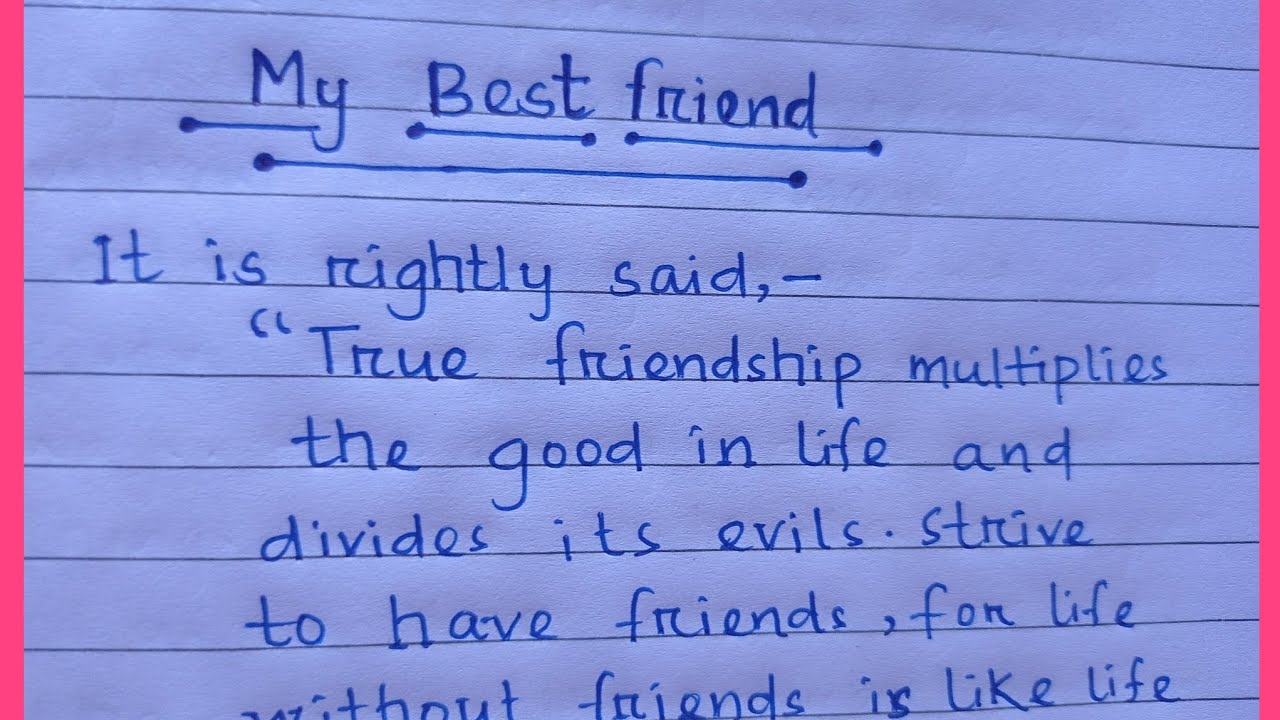 Write an essay on My Best friend ll My Best Friend English essay ll ...