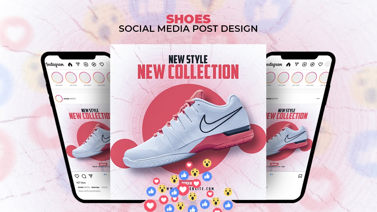 How to Make Shoes Creative Social Media Post Design in Adobe Photoshop ...