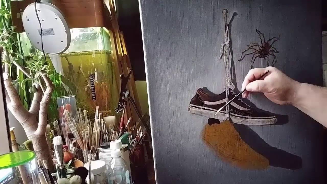 Old Skool Trainers still life oil painting - Gabriel Barbu - YouTube