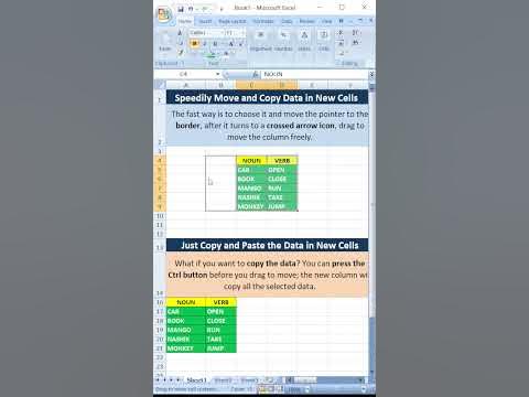 How to Move Data in New Cell Without Copy Paste | Excel Tricks and Tips #shorts #excel # ...