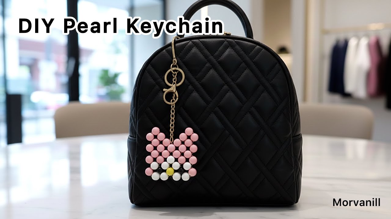 DIY Pearl Bag Keychain Tutorial 🎀 | Easy Beading Pattern for Beginners ...