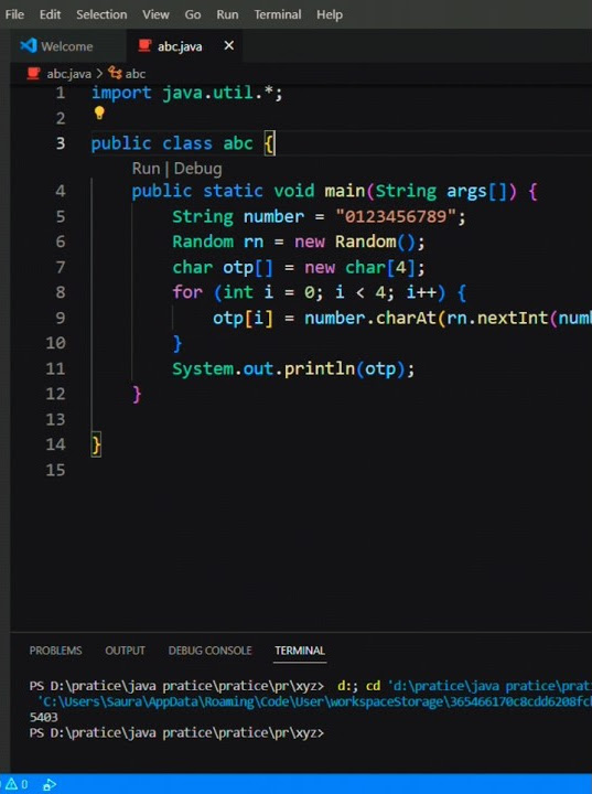 Otp Generator Java Java Shortvideo Ytshorts Shorts Youtube