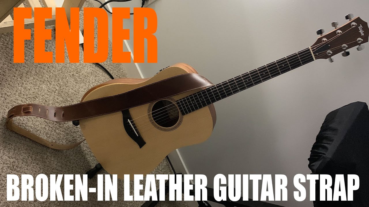 Fender Broken-In Leather Guitar Strap - YouTube