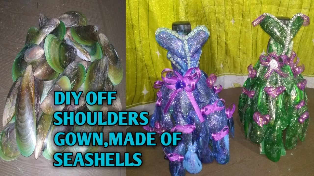 DIY Off Shoulders Gown Made of Seashells - YouTube