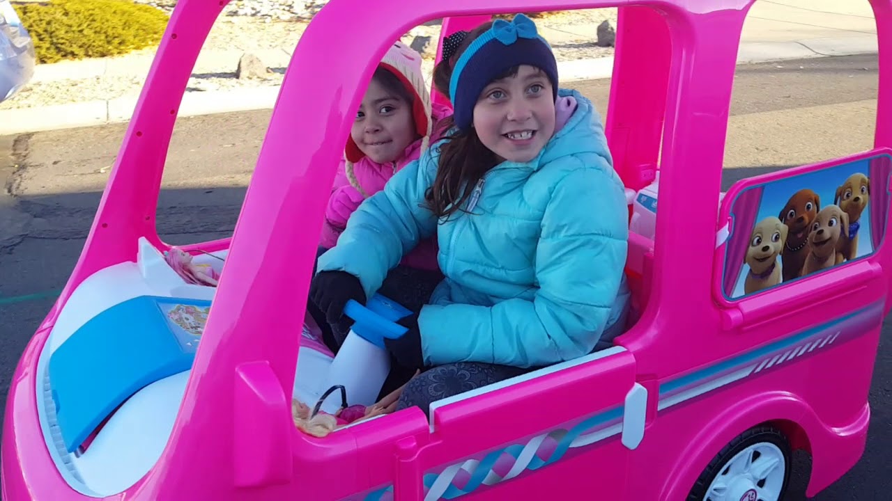 Barbie camper power wheels - YouTube