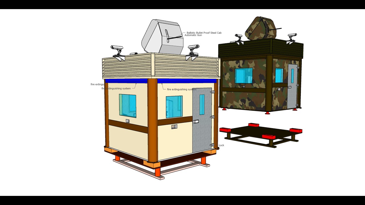 Armed Ballistic Guard Booth , Armed Bullet Proof Security Cabin , Explosion Proof Guard Shack ...