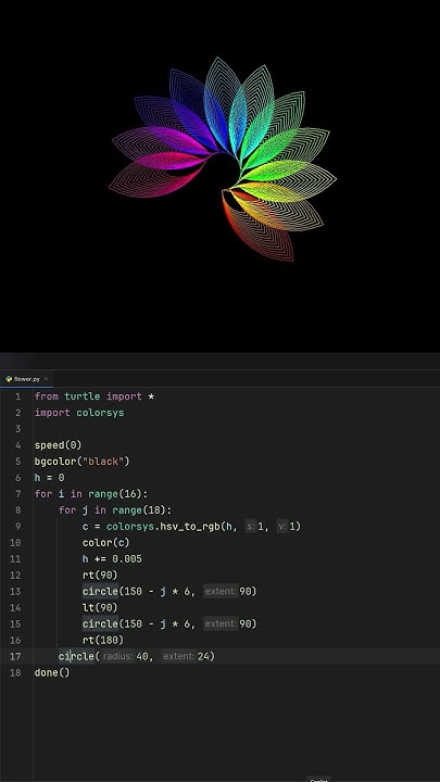 Drawing A Colorful Flower With Python Python Coding Pythonprojectswithsourcecode Programming