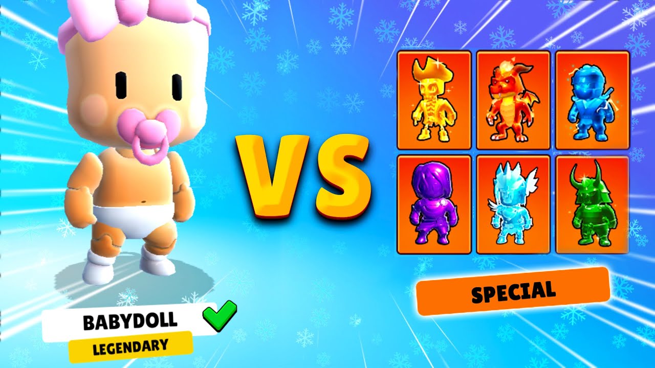 BABYDOLL vs ALL SPECIAL SKINS 0.44 🔥 Stumble Guys Tournament Battle ...