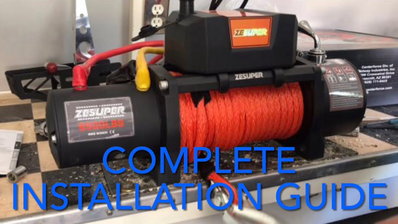 ZESUPER 8500LB ELECTRIC WINCH COMPLETE TRAILER INSTALL GUIDE W/BATTERY ...