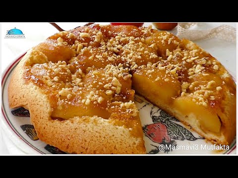 BU ELMALI TARTI TERS ÇEVİRİN SERVİS EDİN👌ŞAHANE✔Tarte Tatin/Pasta Tarifleri#Masmavi3mutfakta