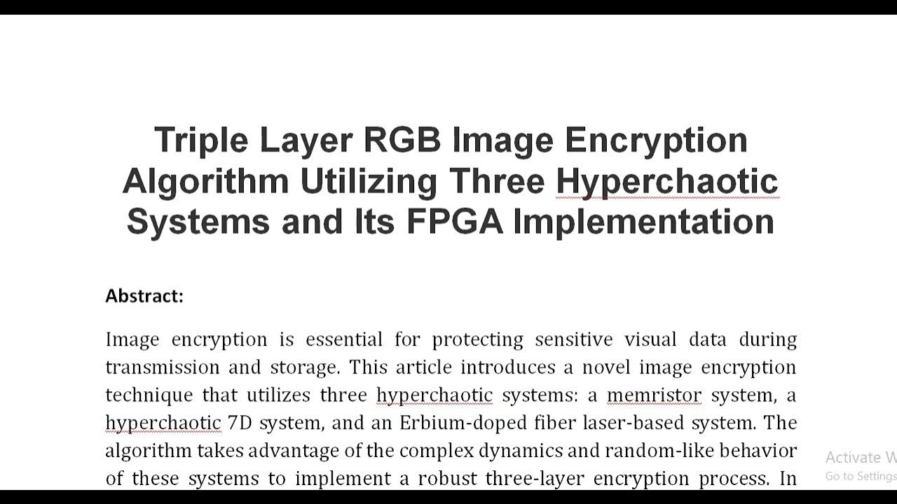 Triple Layer RGB Image Encryption Algorithm Utilizing Three ...