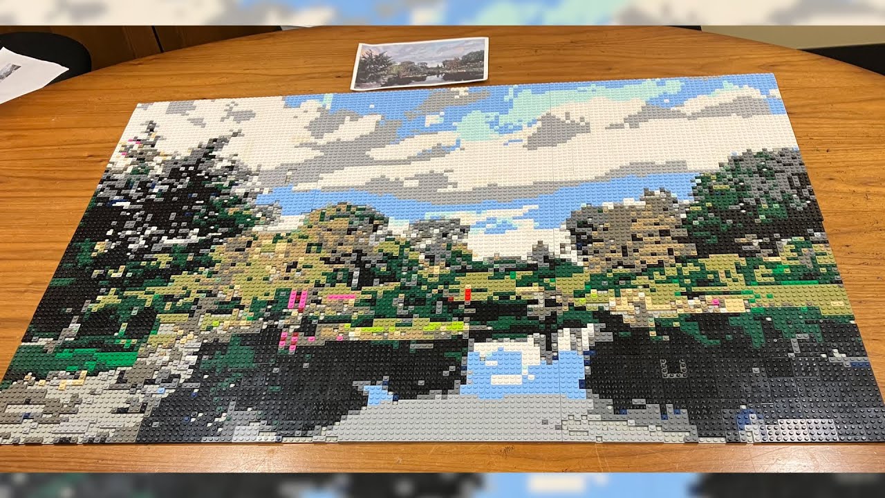 BPD partners with organization on Lego mosaic build - YouTube