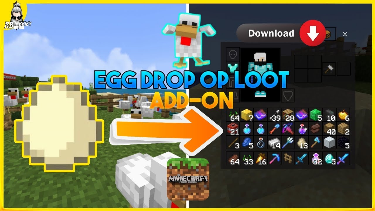 How To Download chicken Egg Drop Op Loot Add-on For Minecraft Pocket ...