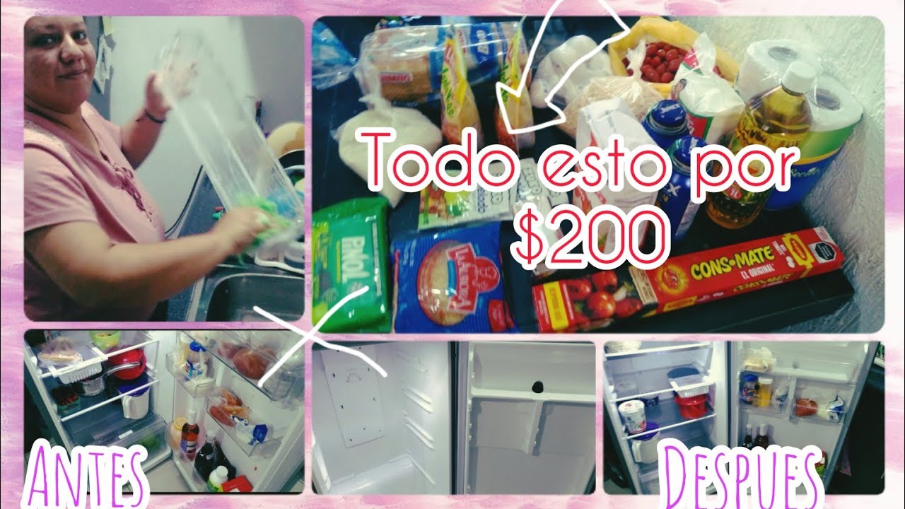 🤑Despensa con $200// Limpieza profunda del refri😱 - YouTube
