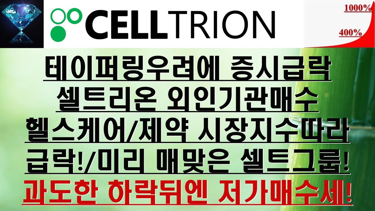 주식투자 셀트리온테이퍼링우려에 증시급락셀트리온 외인기관매수헬스케어제약 시장지수따라 급락미리 매맞은 셀트그룹