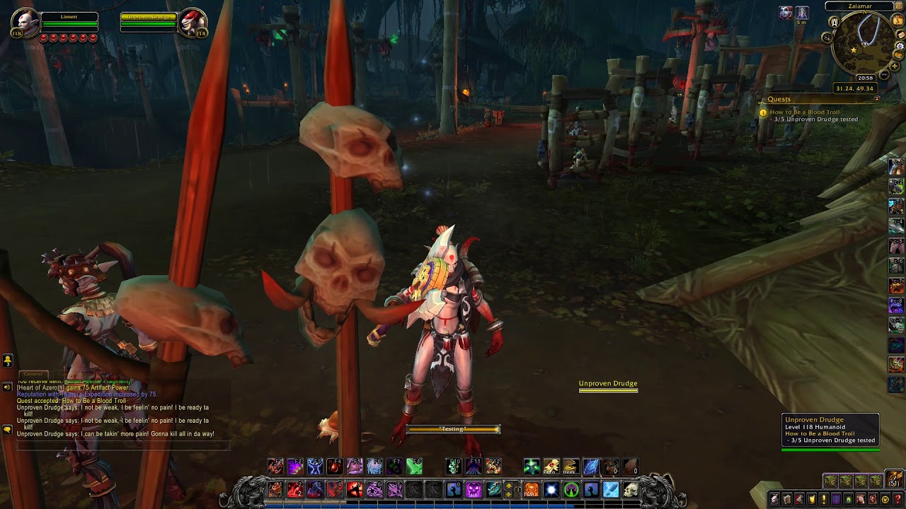 How to be a Blood Troll Quest ID 48890 Playthrough WoW - YouTube