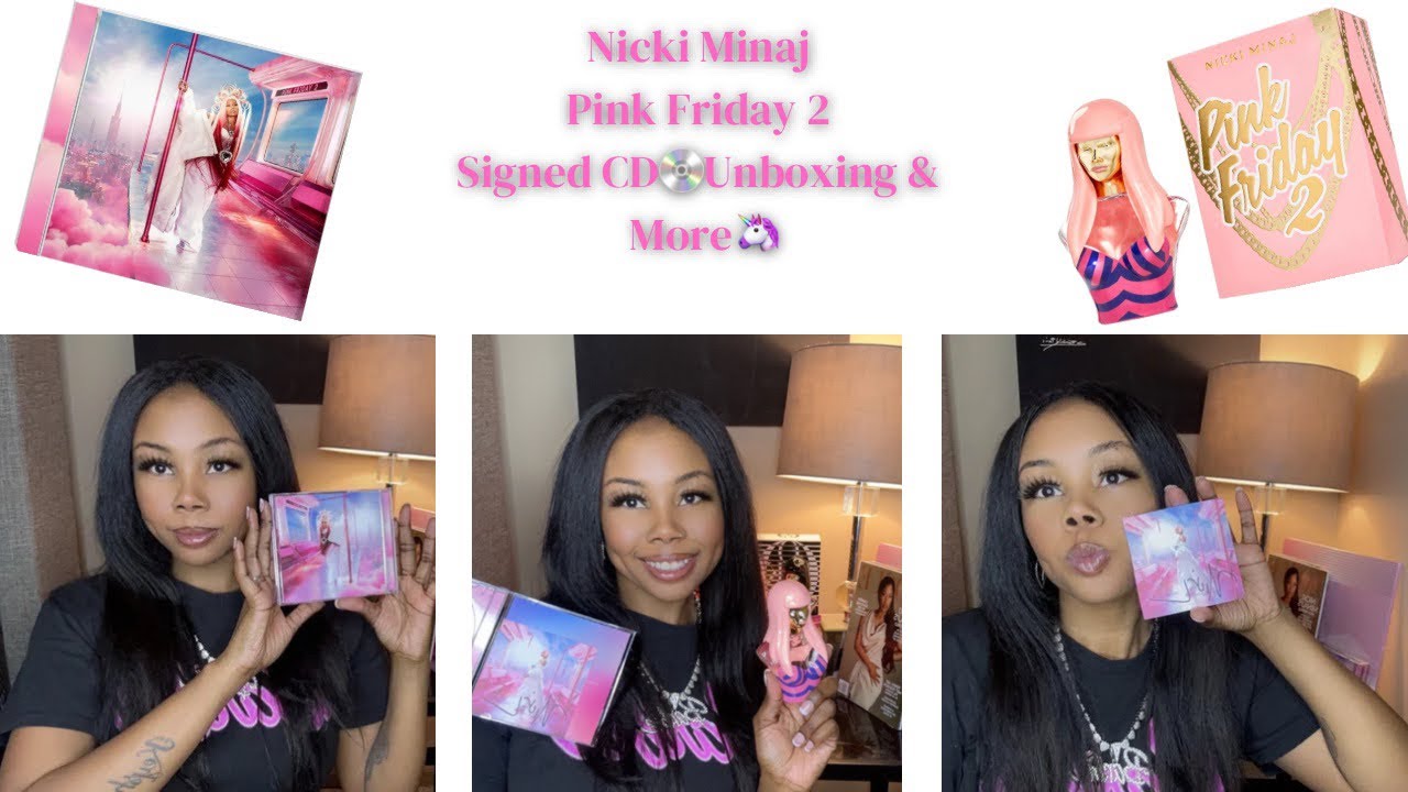 BARBZ 🎀Unboxing Nicki Minaj Pink Friday 2 Autograph Cd & more ‼️ - YouTube