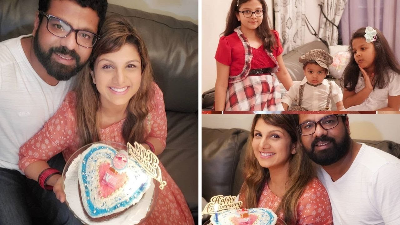 Actress Rambha Celebrating Anniversay with Children and Husband ...