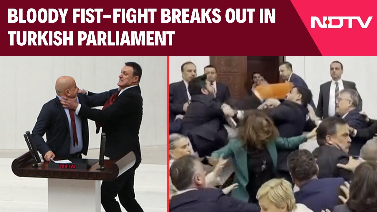 Turkey Parliament Fight | Fist-Fight In Turkish Parliament, Blood ...