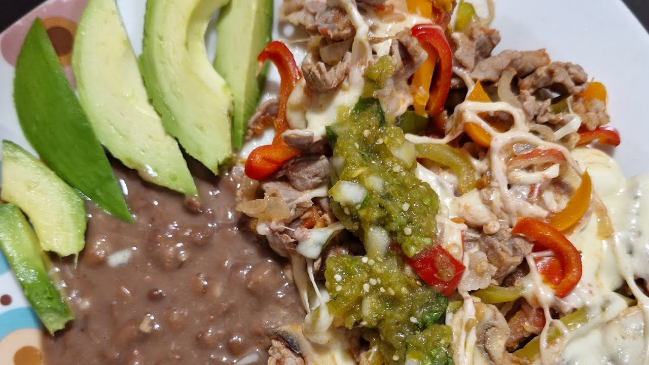 Delicioso alambre de res con frijoles de la olla #alambre #comidafácil ...