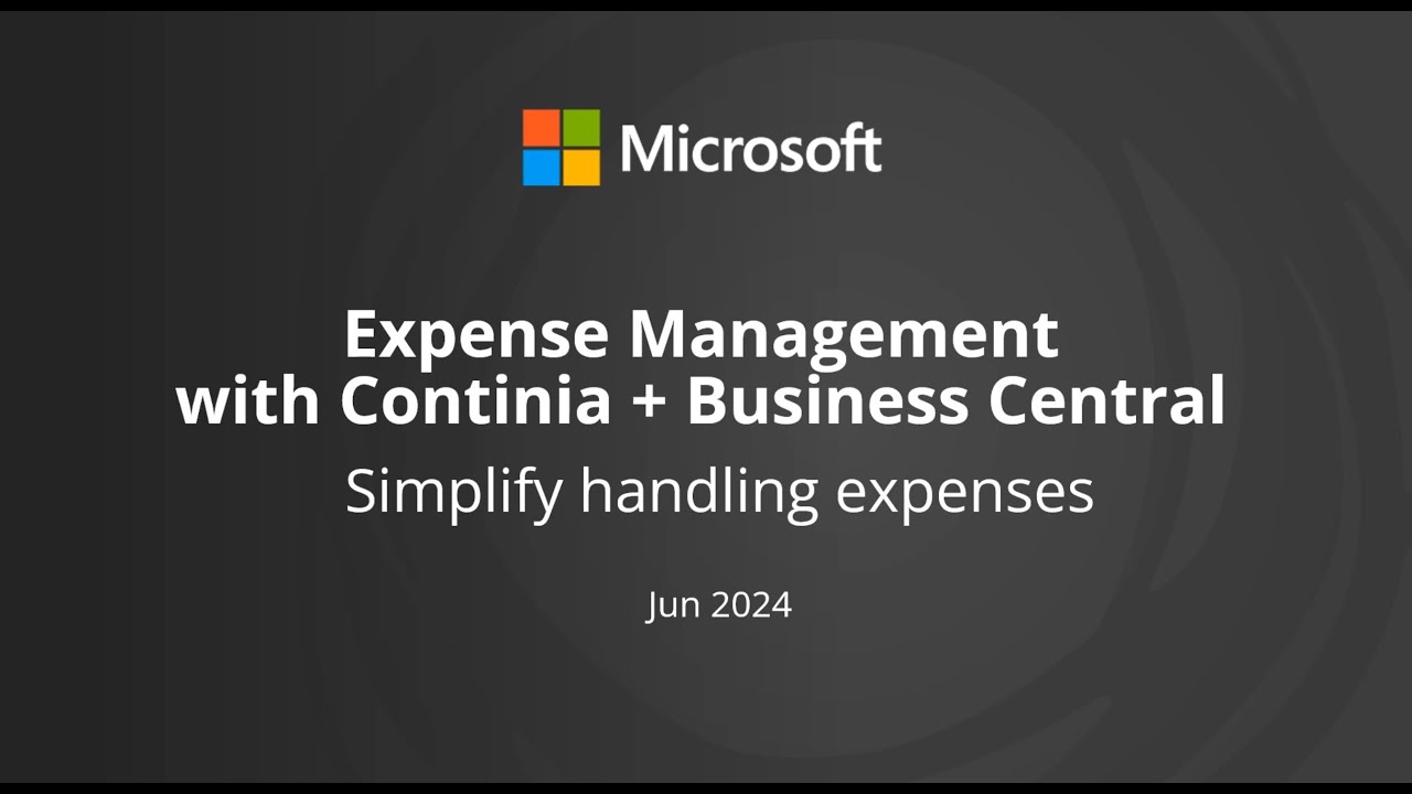 Expense Management with Dynamics 365 Business Central + Continia - YouTube