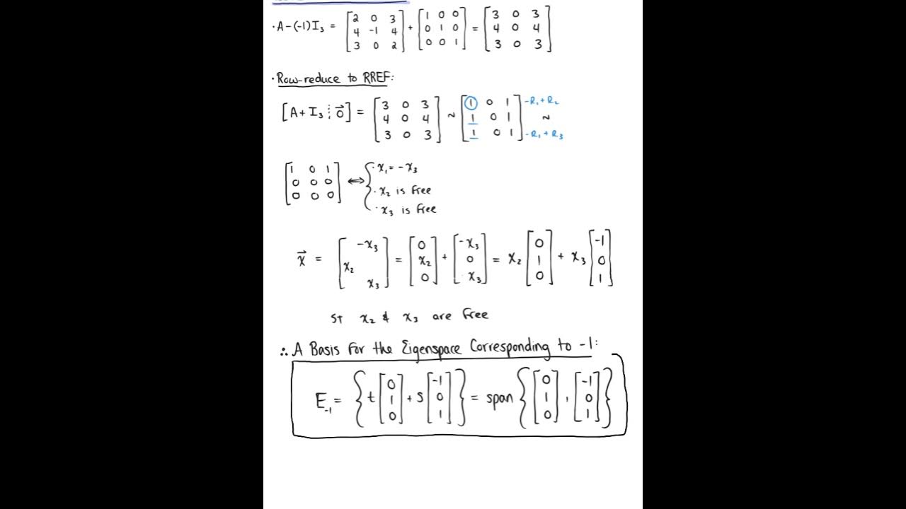 Eigenvalues And Eigenvectors Of Nxn Matrices Example 1 Youtube