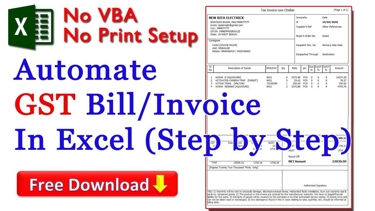 Automate GST Invoice In Excel Using Few Easy Formulas Step By Step automate-gst-invoice-in-excel-using-few-easy-formulas-step-by-step