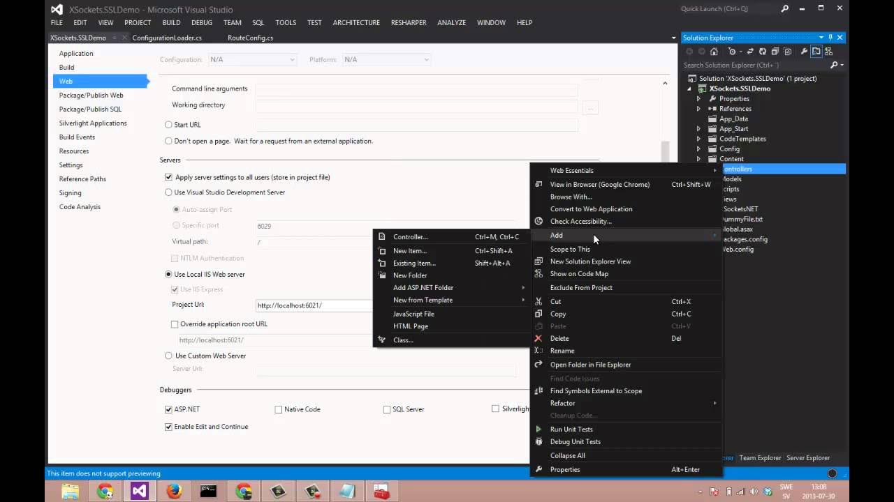 XSockets.NET SSL/TLS setup & configure a short demo - YouTube