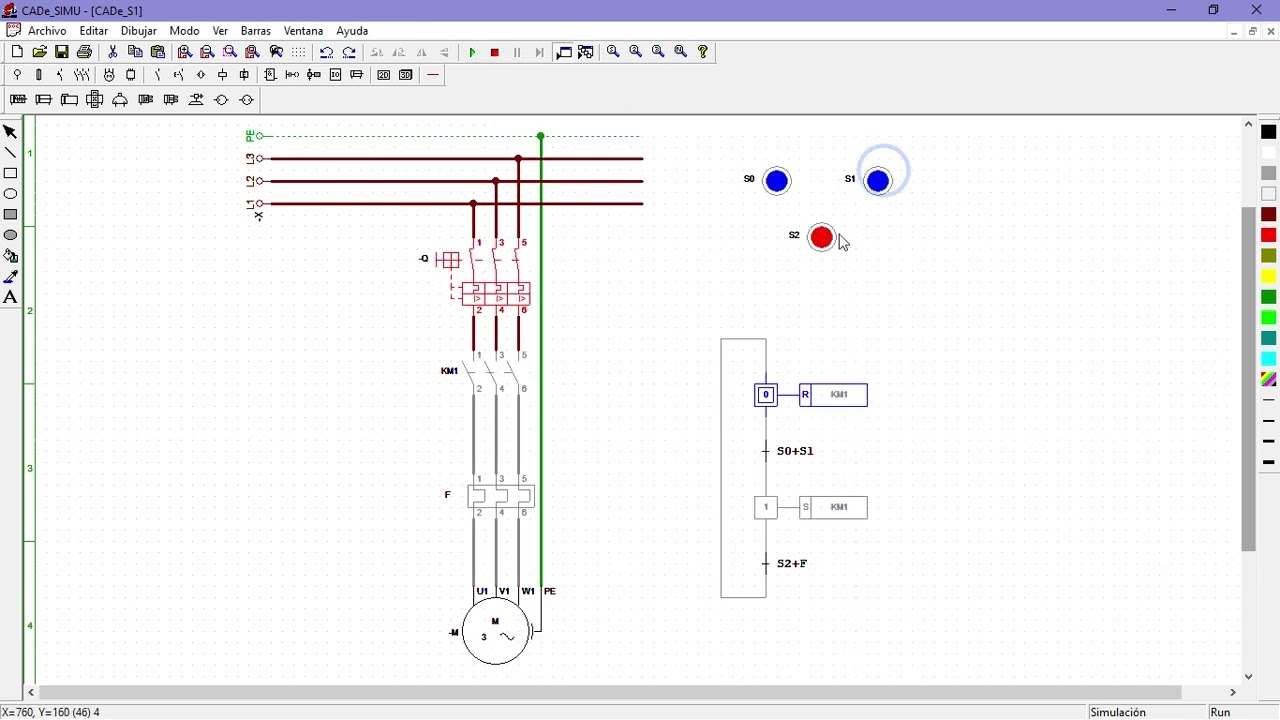 Contol de un paro y arranque de un motor trifásico con GRAFCET Cade ...