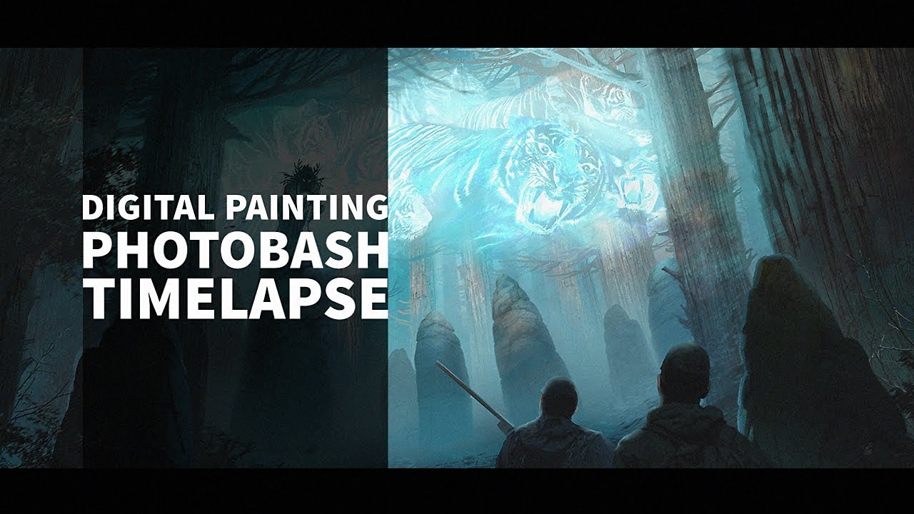 Digital painting/photobash - timelapse - YouTube