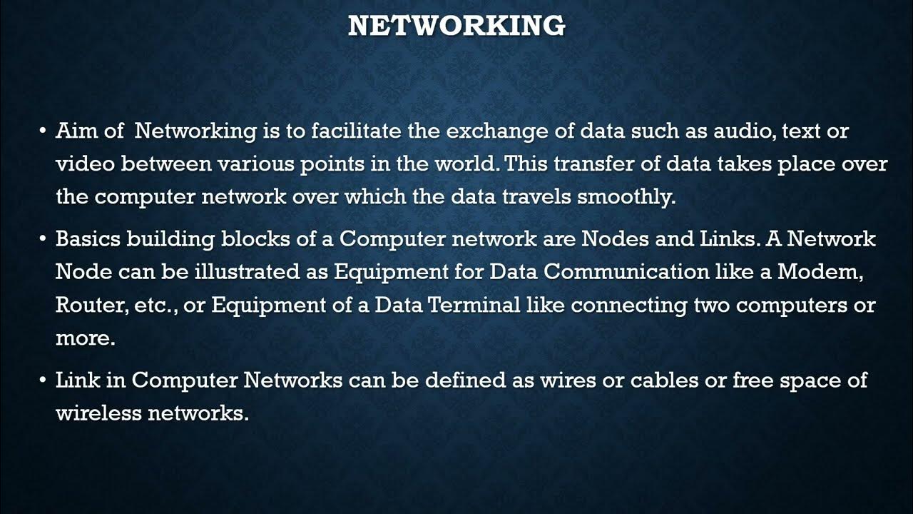 NETWORKING CONCEPTS - YouTube