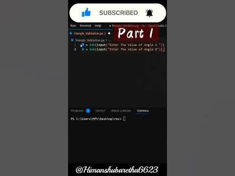 Triangle Validator || Part 1 || #python #programming ...