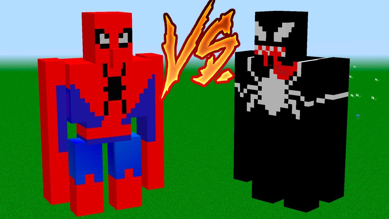 spiderman vs venom in minecraft - YouTube