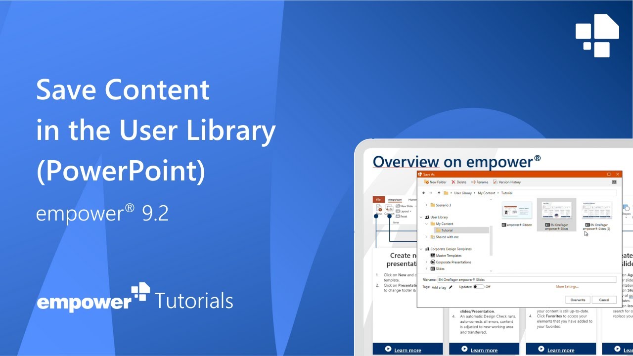 Save Content in the User Library (PowerPoint) - empower® Tutorial - YouTube