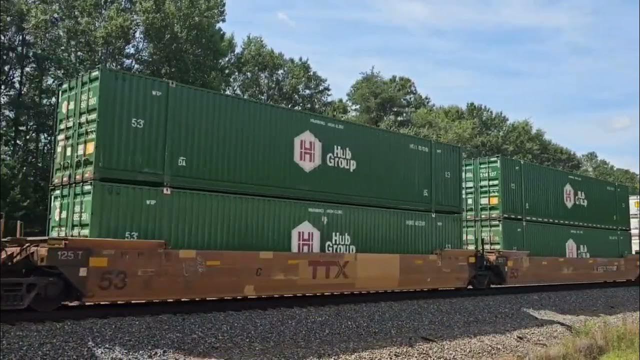 NS 28R Intermodal Taylors, SC w/ACe leader & UP up front and WFRX SD70MAC & ACe as mid-train ...