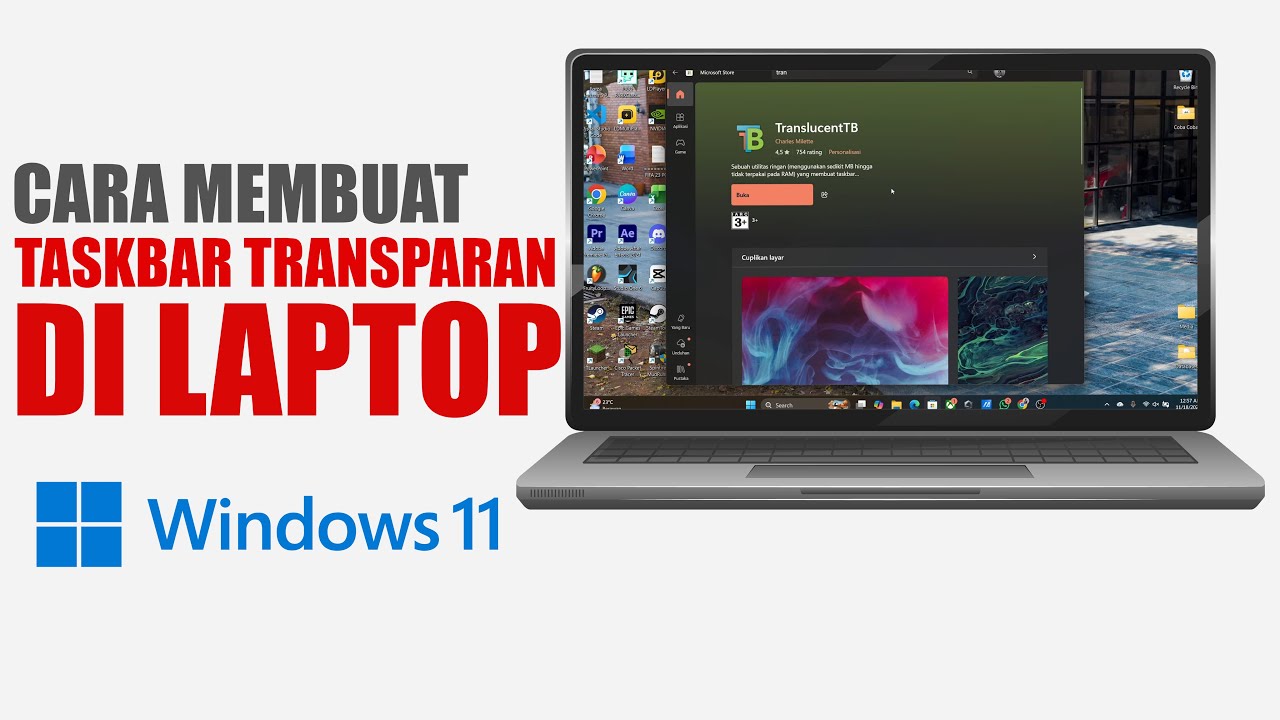 Cara Membuat Taskbar Transparan Di Laptop Windows 11 - YouTube