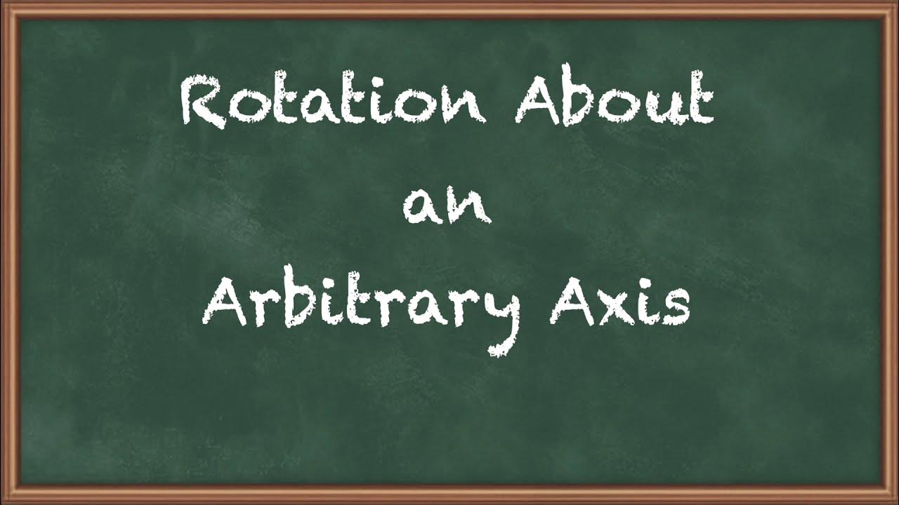 Rotation About an Arbitrary Axis - Computer Graphics - YouTube