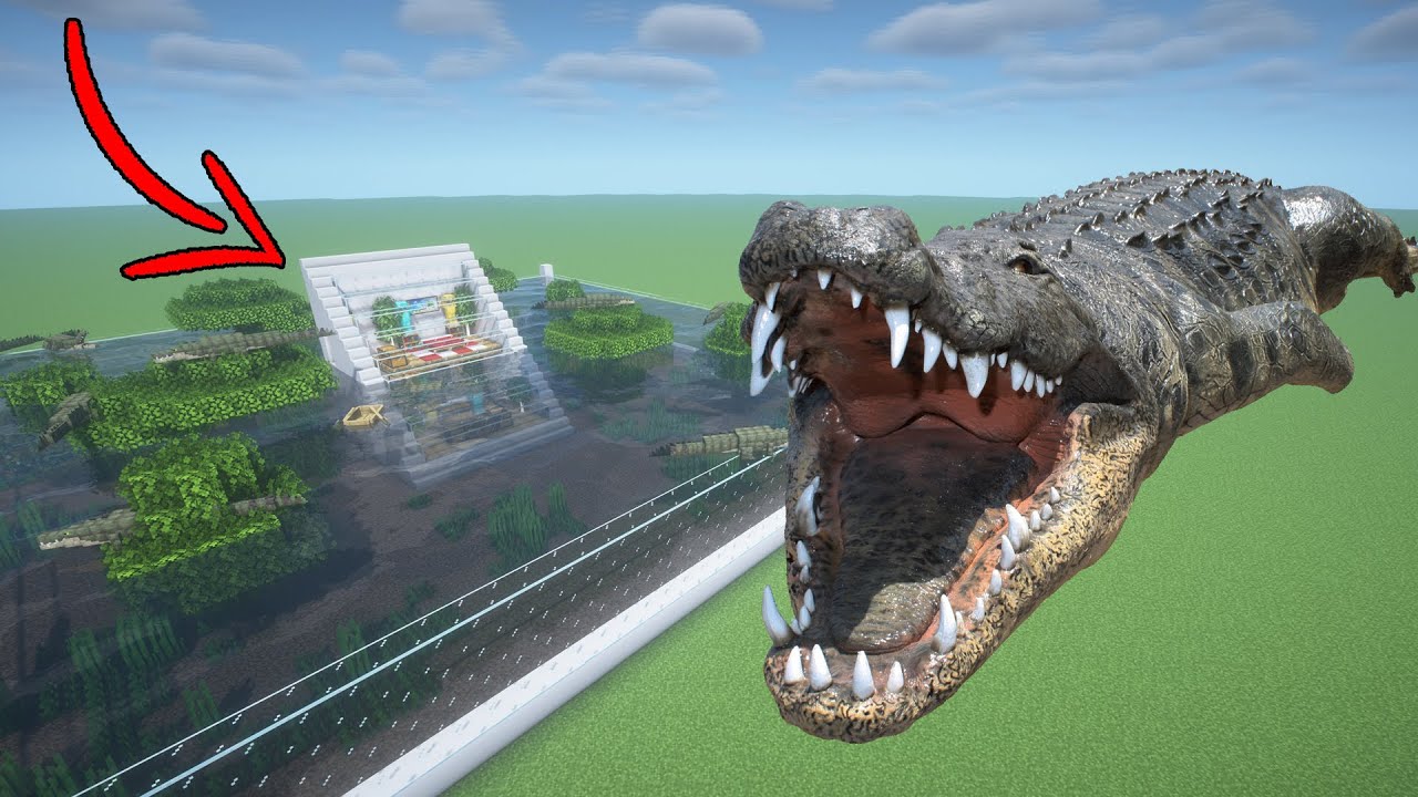 How To Live Inside a Crocodile Farm in Minecraft PE - YouTube
