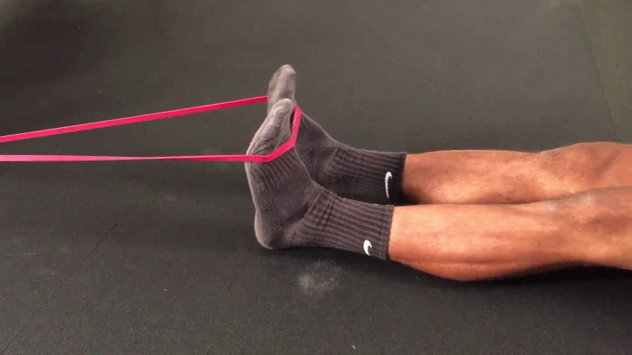 Seated Eccentric Dorsiflexion with Elastic Band - YouTube