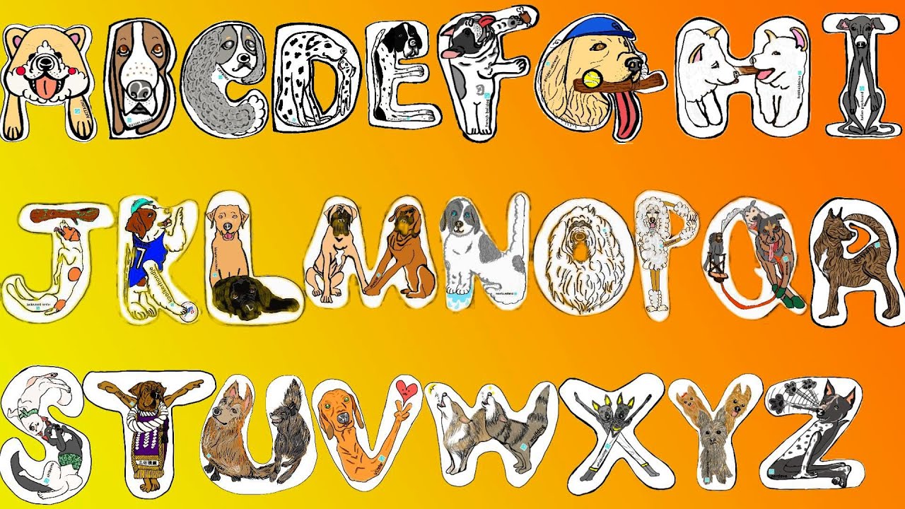 The Dogs Alphabet [ABC] | 犬のアルファベットABC - YouTube
