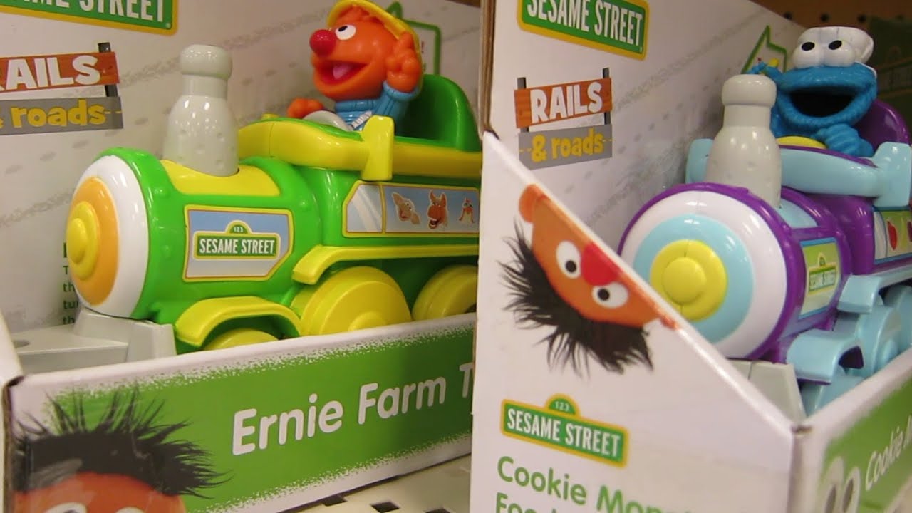 Ernie Farm Train and Cookie Monster Food Train - Sesame Street - YouTube