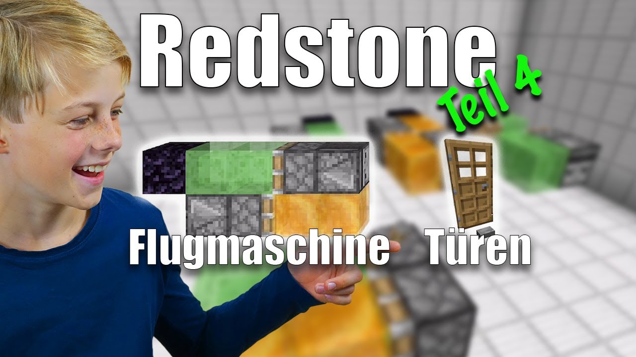 Redstone Flugmaschine und Türöffner (Tutorial Teil 4 Flying Machine and Doors) - YouTube