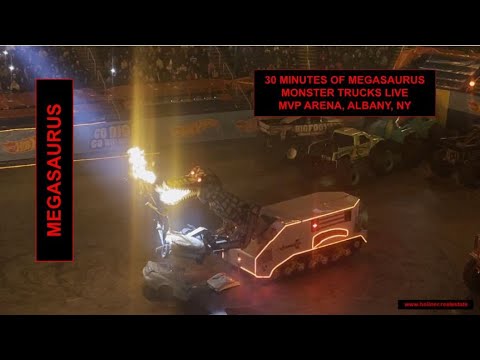 HE'S EATING A CAR!! 30 Minutes of Megasaurus at the MVP Arena in Albany ...